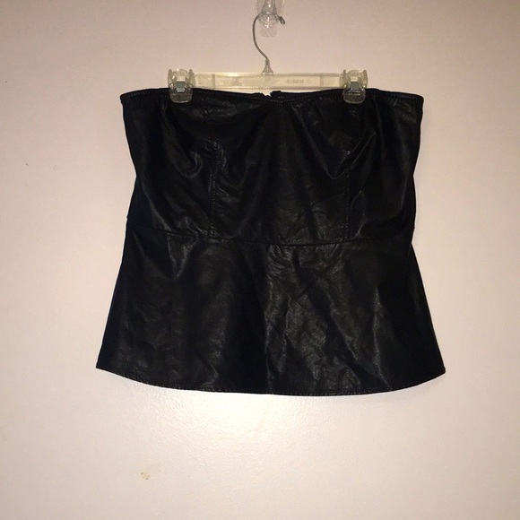 torrid | Tops | Torrid Black Faux Leather Bustier Corset | Poshmark